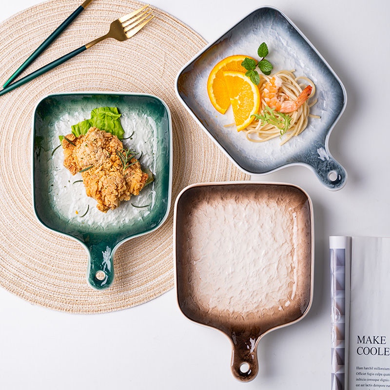 Kawashima Ceramic Baking Pan Handle Rice Breakfast Microwave Oven ...