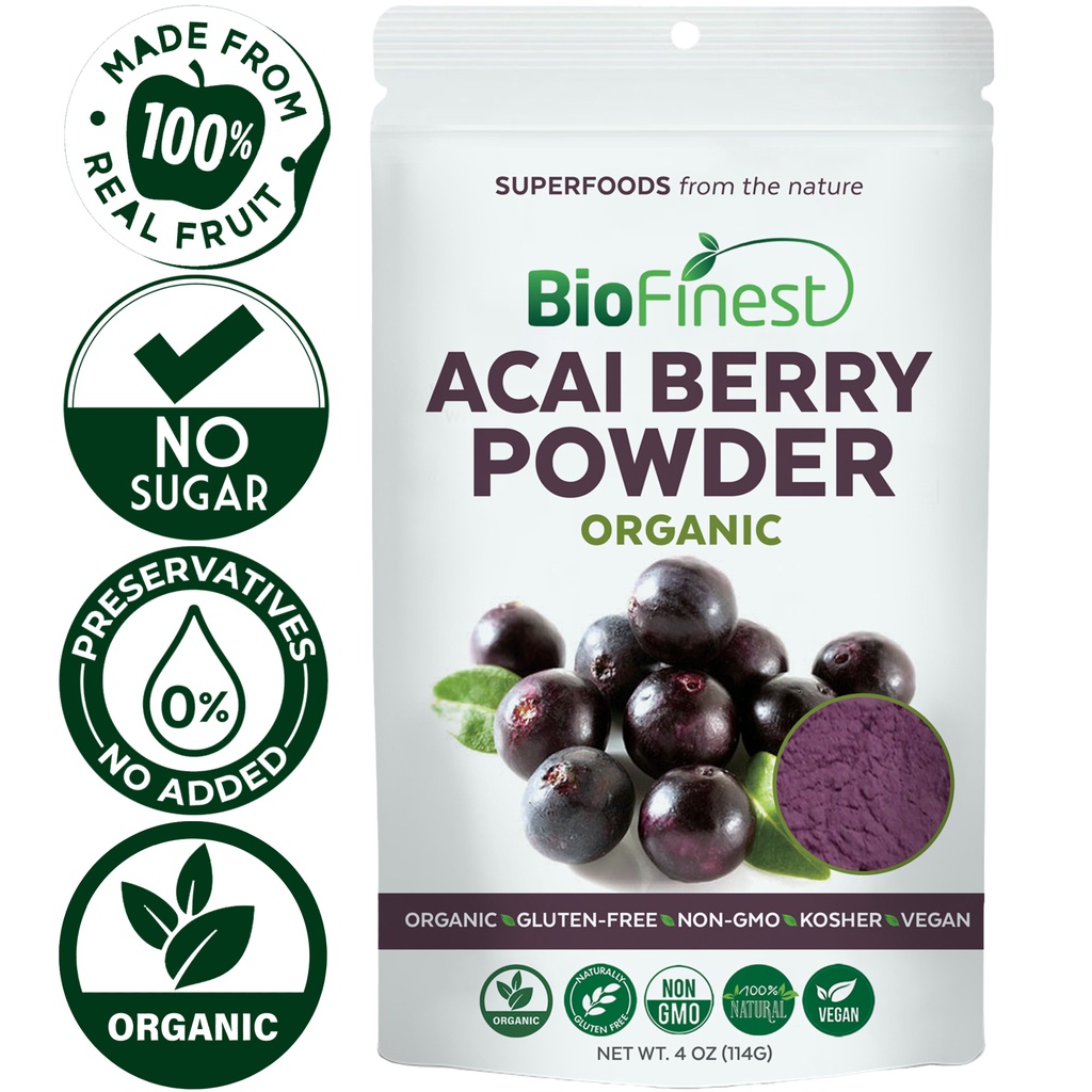 Biofinest Acai Berry Juice Powder - Organic Freeze Dried Superfood ...