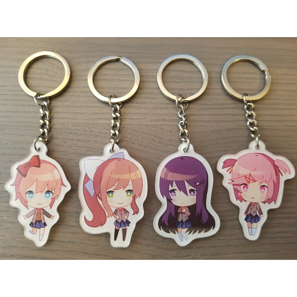 OFFICIAL Doki Doki Literature Club keychain Sayori Yuri Natsuki ...