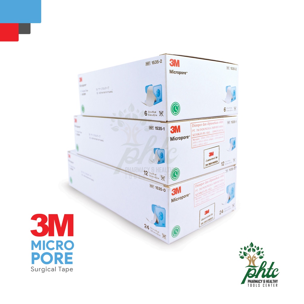 PUTIH 3m Micropore Per Box l White Paper Plaster l 3M Wound Adhesive l ...