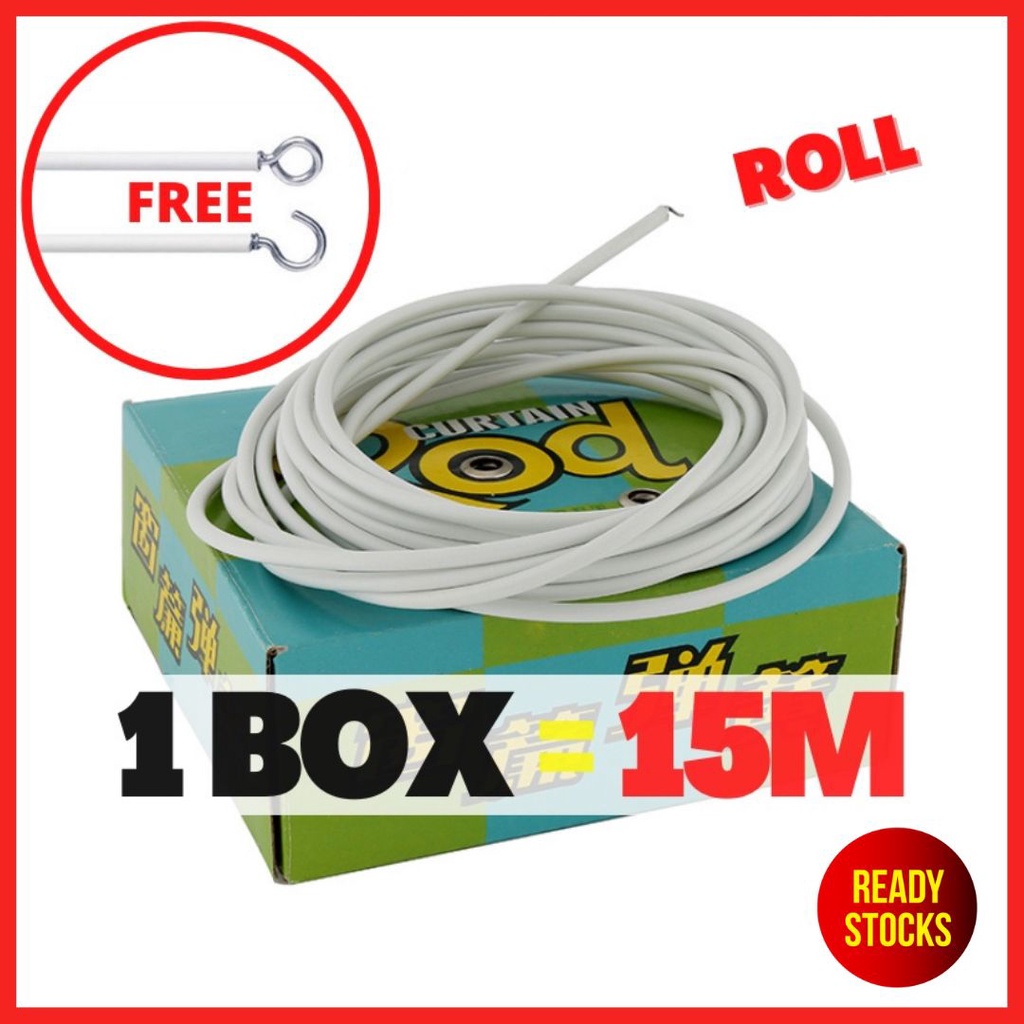 [15M/BOX] Curtain Spring Wire Cord High Quality / Tali Dawai Kain ...