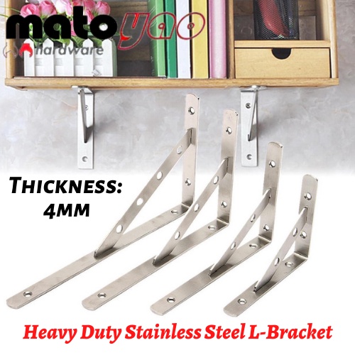 Heavy Duty Stainless Steel L-shaped Brackets Shelf Corner Angle Bracket ...