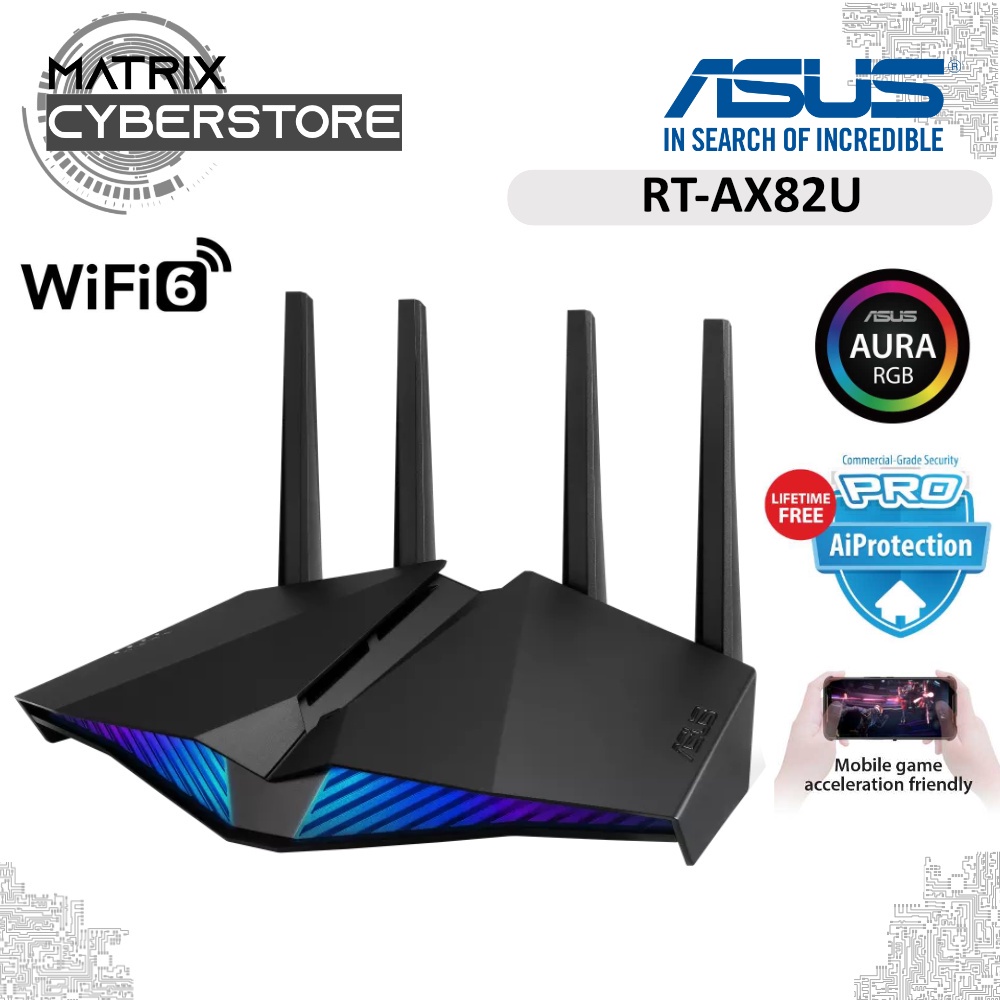ASUS RT-AX82U V2 AX5400 Dual Band WiFi 6 Gaming Router - PS5 compatible, Mobile Game Mode, Mesh ...