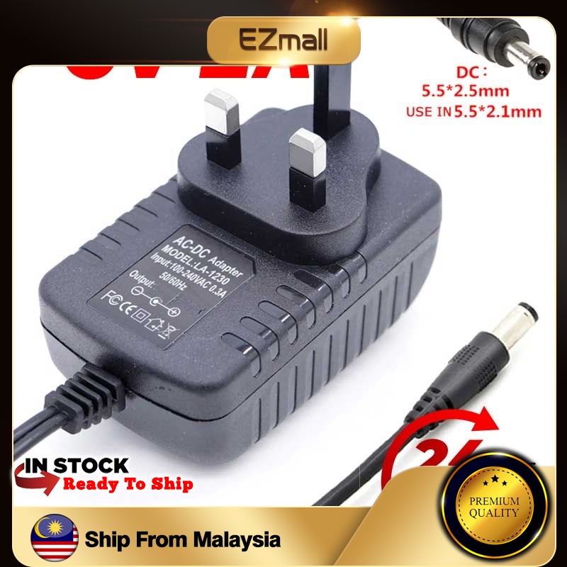 3 Pin AC to DC (5.5*2.5mm) 5V 2A Switching Power Supply Adapter DC ...