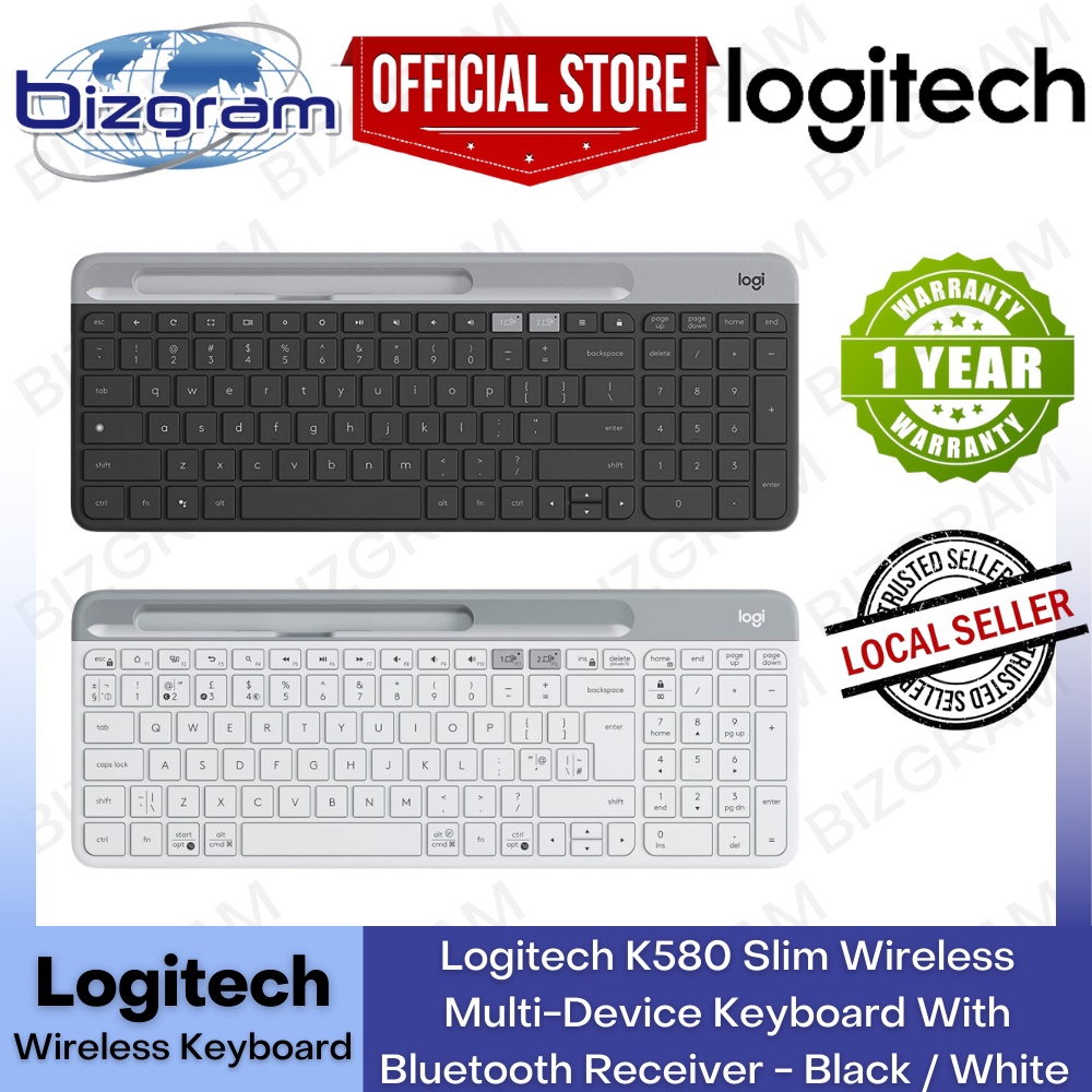 Logitech K580 Slim Wireless Multi-Device Keyboard With Bluetooth ...