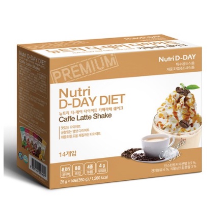 [NUTRI D-Day]Diet Caffe Latte Milk Shake Powder 25g 14 packet Box ...