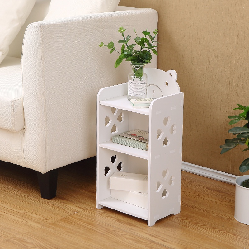 Bedside Shelf White Simple Storage Cabinet Bedroom Side Shelf Rak Sisi ...