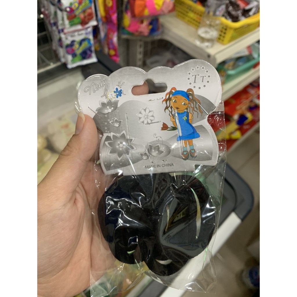 Set of 6 plain hair elastics - black hair elastics (d = 5 cm) | Shopee ...
