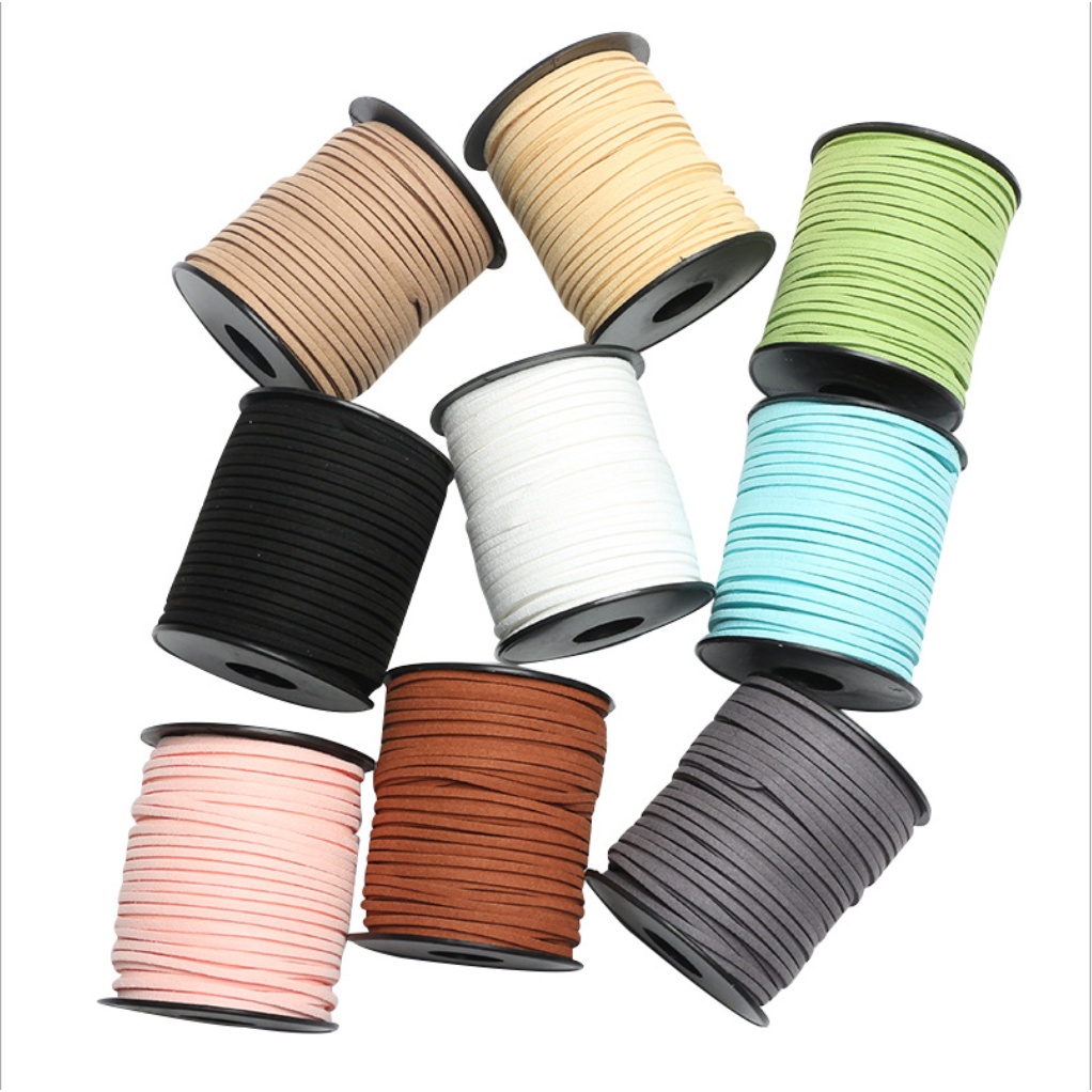 5 Yards 3mm Flat Faux Suede Braided Cord Korean Velvet Leather Cord ...