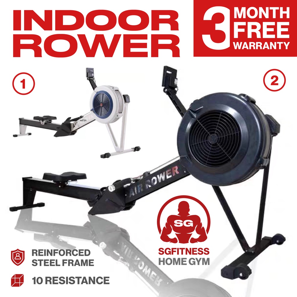 [Pre Order] Air Rower / Indoor Steel Rower / Home Gym Rower (Black ...