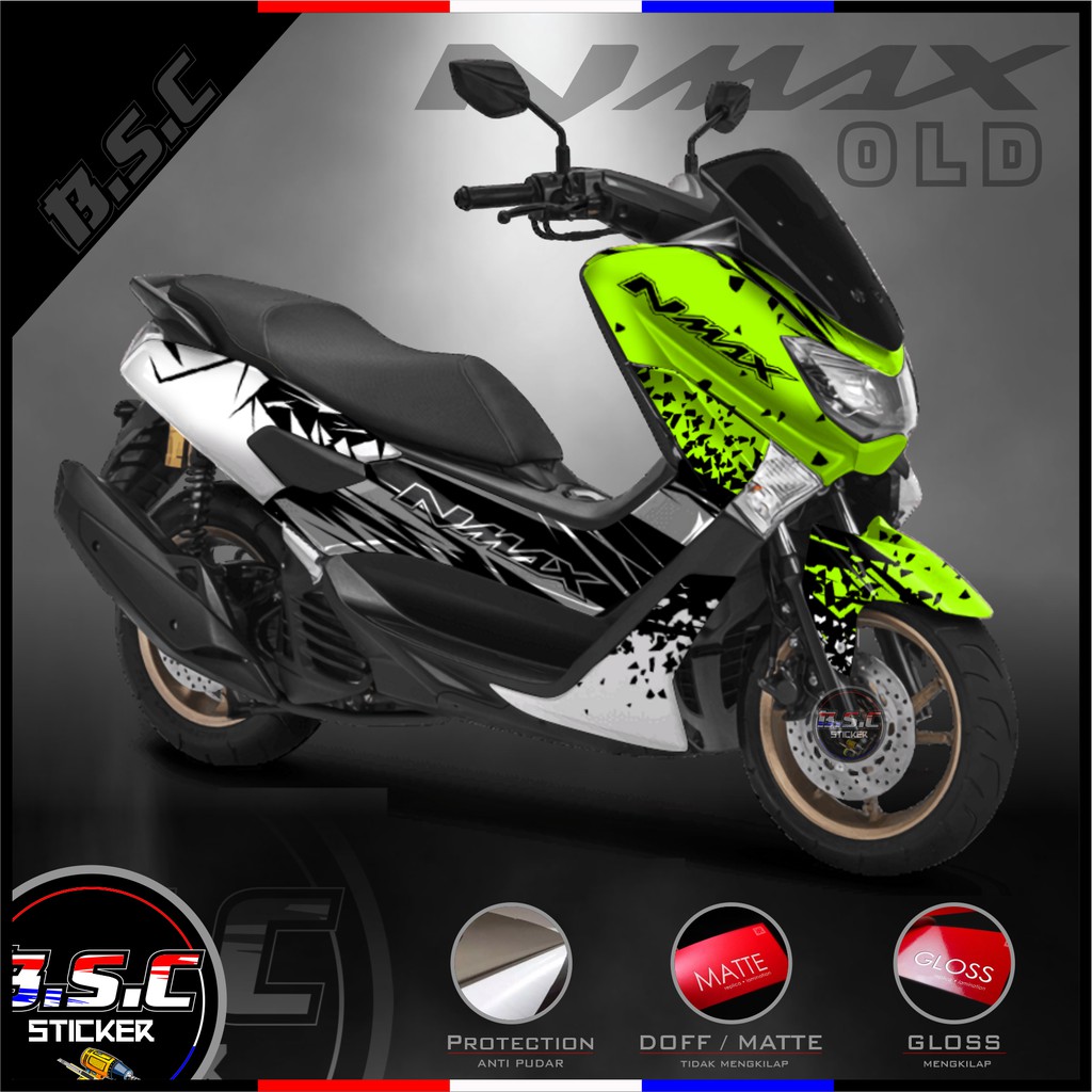 NMAX FULL BODY Decal Sticker Splash Crash Green Motif | Shopee Singapore