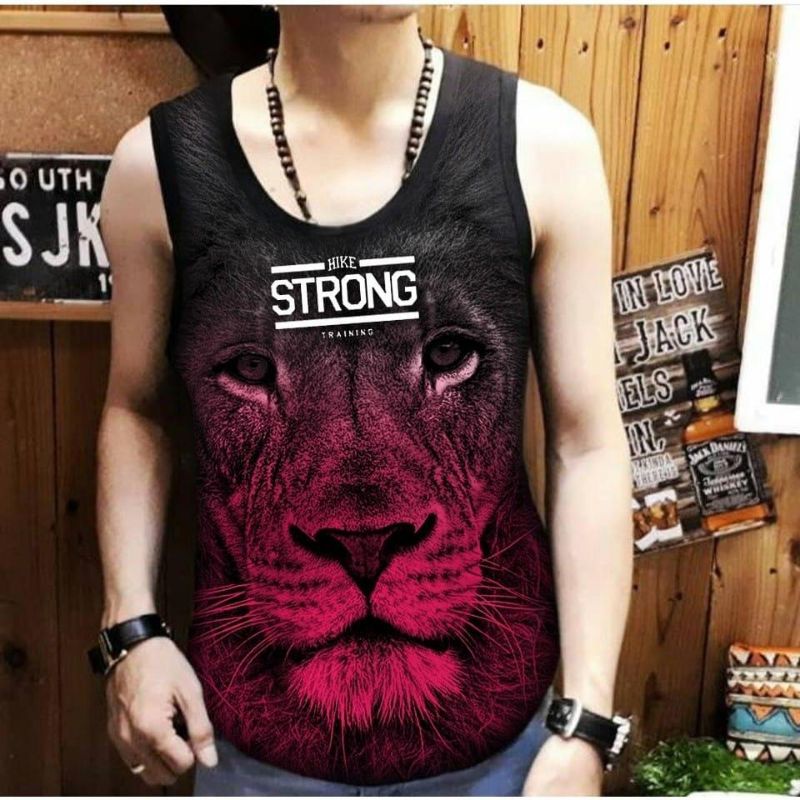 MERAH NEL-FASHION SINGLET KAOS DISTRO/T-SHIRT SINGLET MACAN RED STRONG ...