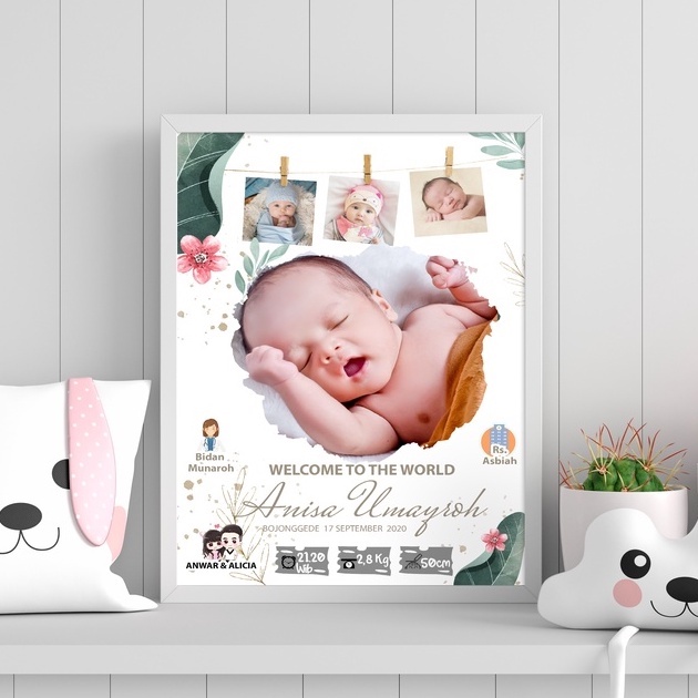 Baby biodata Photo Frames Print Glass Frames/Photo Frames Display Photo ...