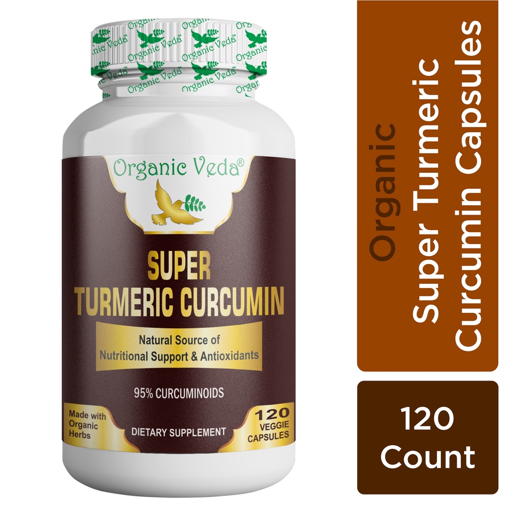 Organic Veda Super Turmeric Curcumin 120 Veg Capsules | Shopee Singapore