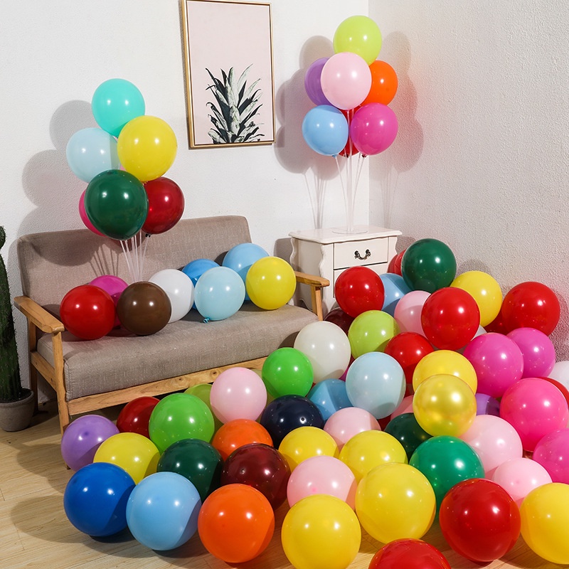 100 pcs 10 Inch Pearl Color Latex balloon Birthday Party Wedding ...