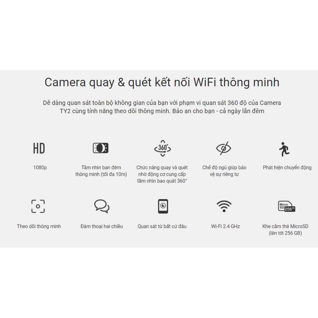 Ezviz CS-TY2 Series Wifi Camera 1080P 360 Degree Rotation - Genuine ...