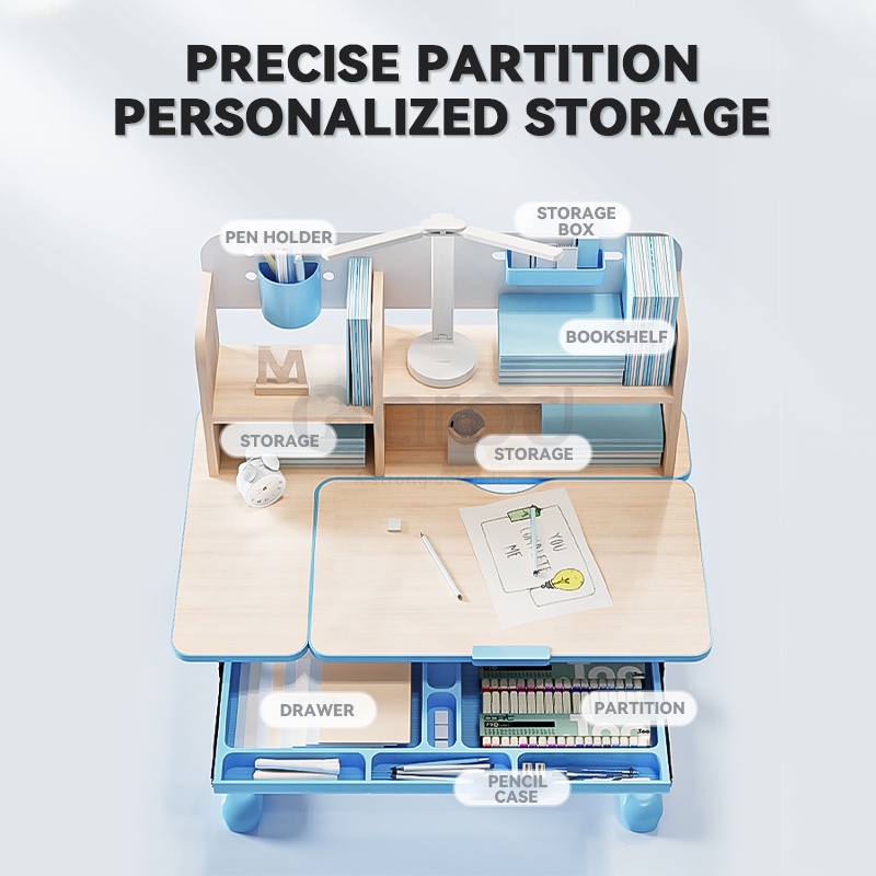 Ergonomic Kids Study Table Children Kids Table and Chair Set, Height ...