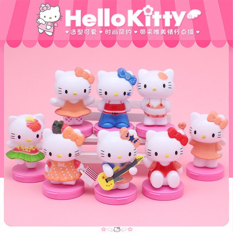 8pcs/Set Anime Sanrio Hello Kitty Action Figure Toys Cute Kitty ...