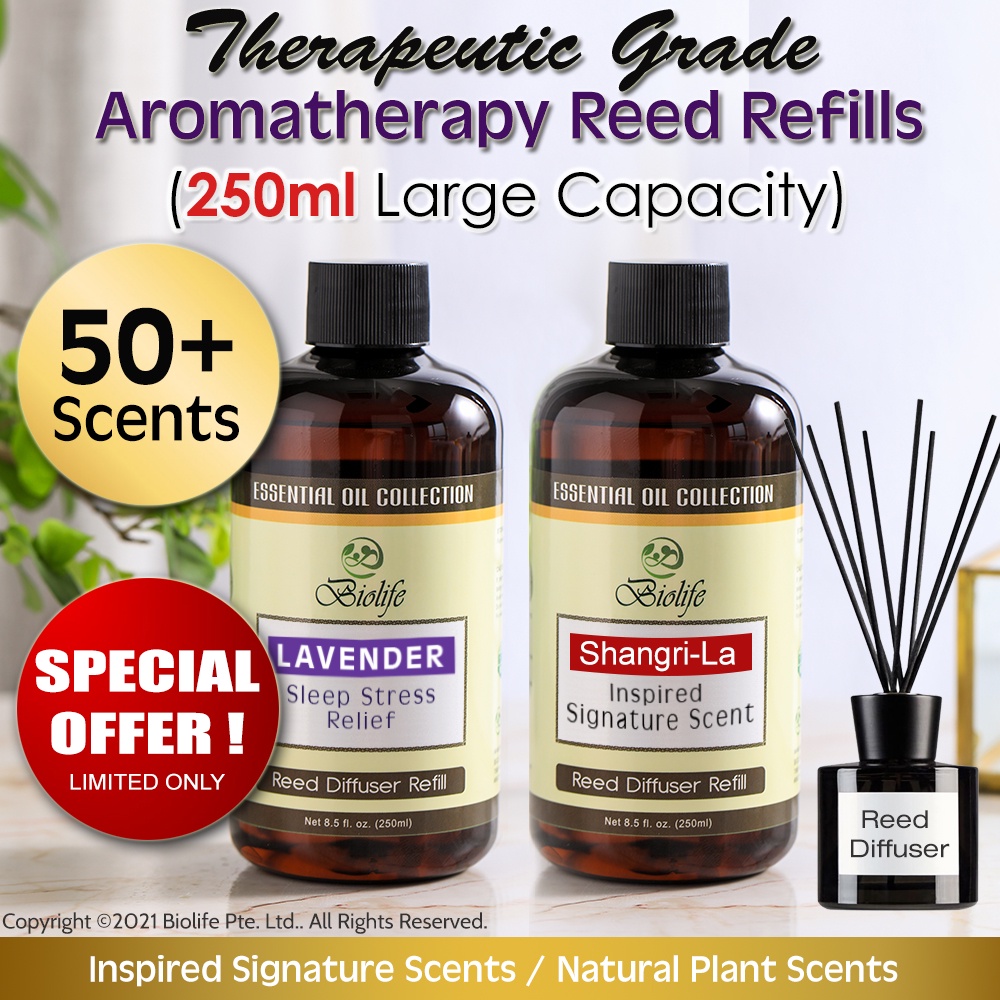 Biolife Reed Refills For All Reed Stick Diffusers (250ML) | Humidifier Fragrance Aromatherapy ...