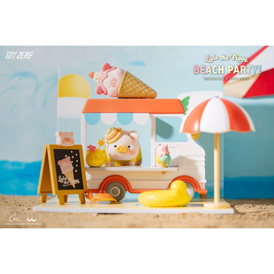 Restocking LuLu Pig Sunshine Party Series Beach Ice Cream Truck Scene ...