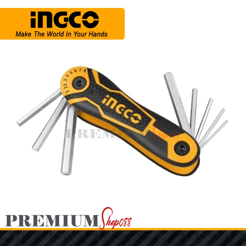 INGCO Foldable Allen Hex Key Wrench Set 8pcs 2-8mm HHK14081 | Shopee ...