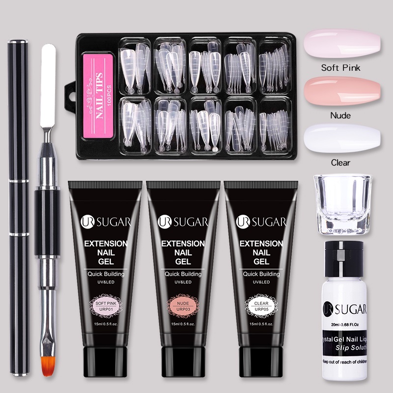 Ur Sugar 15ml Acrylic Uv Gel Extension Set Nail Gel Kit Fast Building