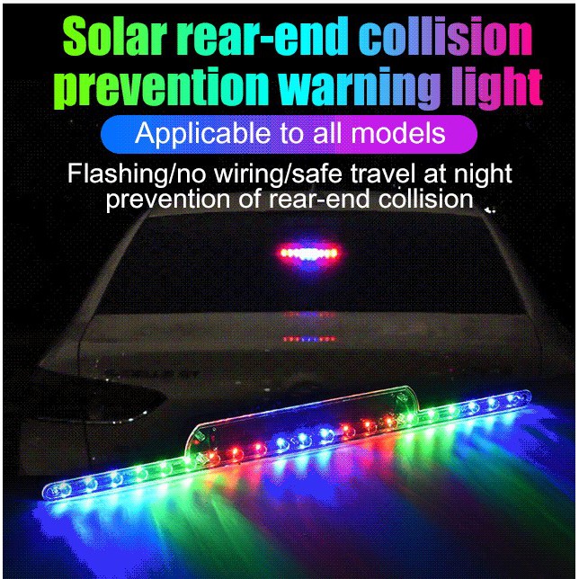 Solar LED flashing rear-end collision prevention warning lights, wiring ...