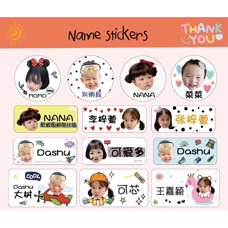 [SG SELLER] Customisable Name Stickers Baby Toddler Kids Children Photo ...