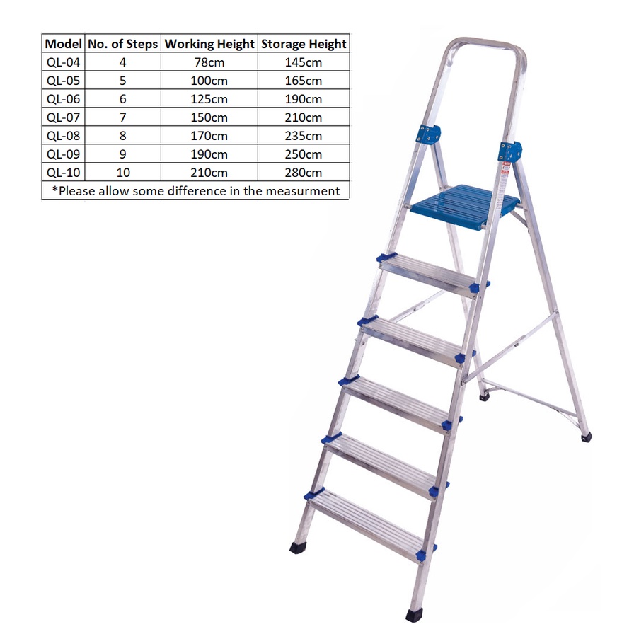 Domestic Family Aluminium Steps Ladder (4-10 Steps) | Shopee Singapore