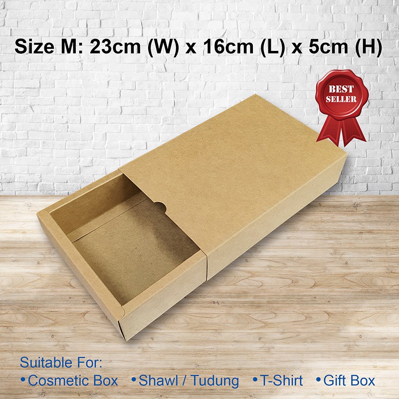 Brown box (M) | Brown Kraft Box | Slide in Brown Box | Recycle brown ...