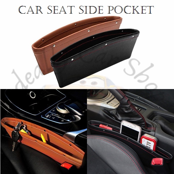 Ideally Quality PU Leather Car Seat Side Pocket / Gap Slit Pocket ...