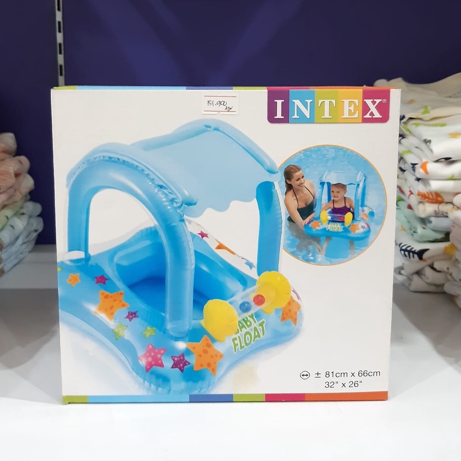 Intex Baby Float with Canopy | Children's Swimming Buoy with Canopy ...
