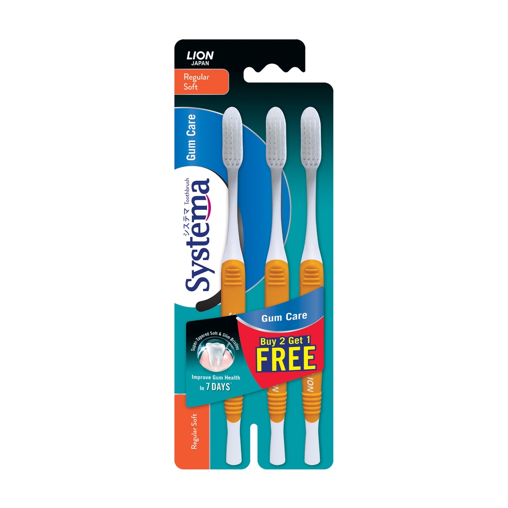 Systema Gum Care Toothbrush Regular Soft (2 + free 1 per pack) | Shopee ...