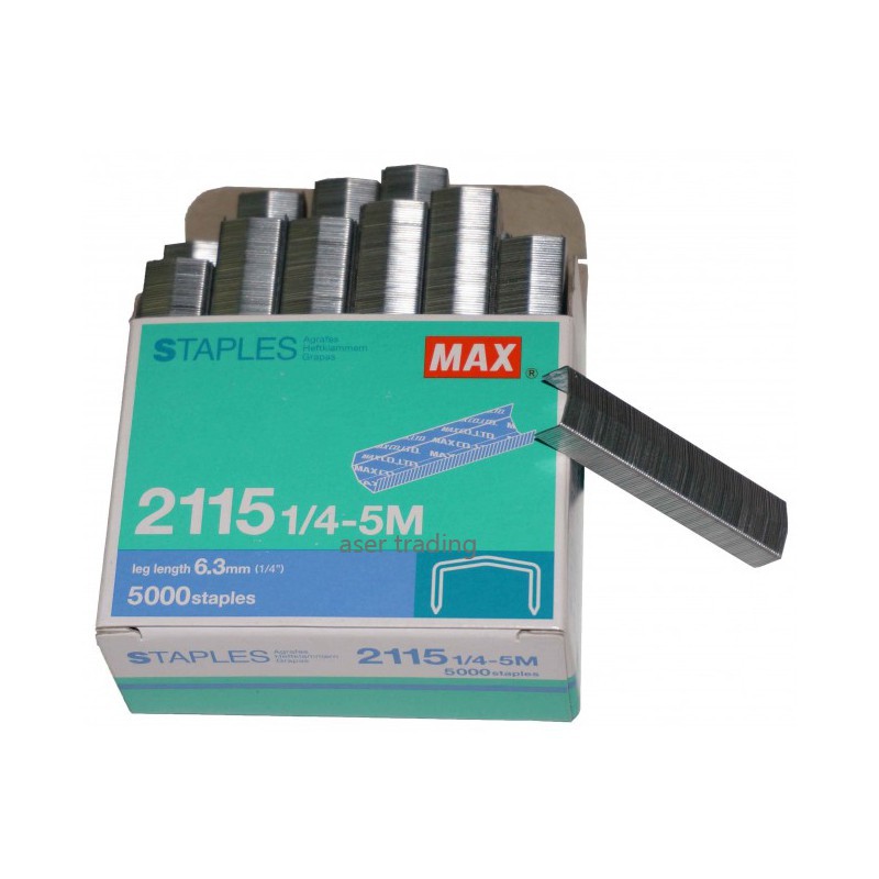 MAX Staples 2115 1/4-5M | 6.3mm leg length | 5000 staples | Shopee ...