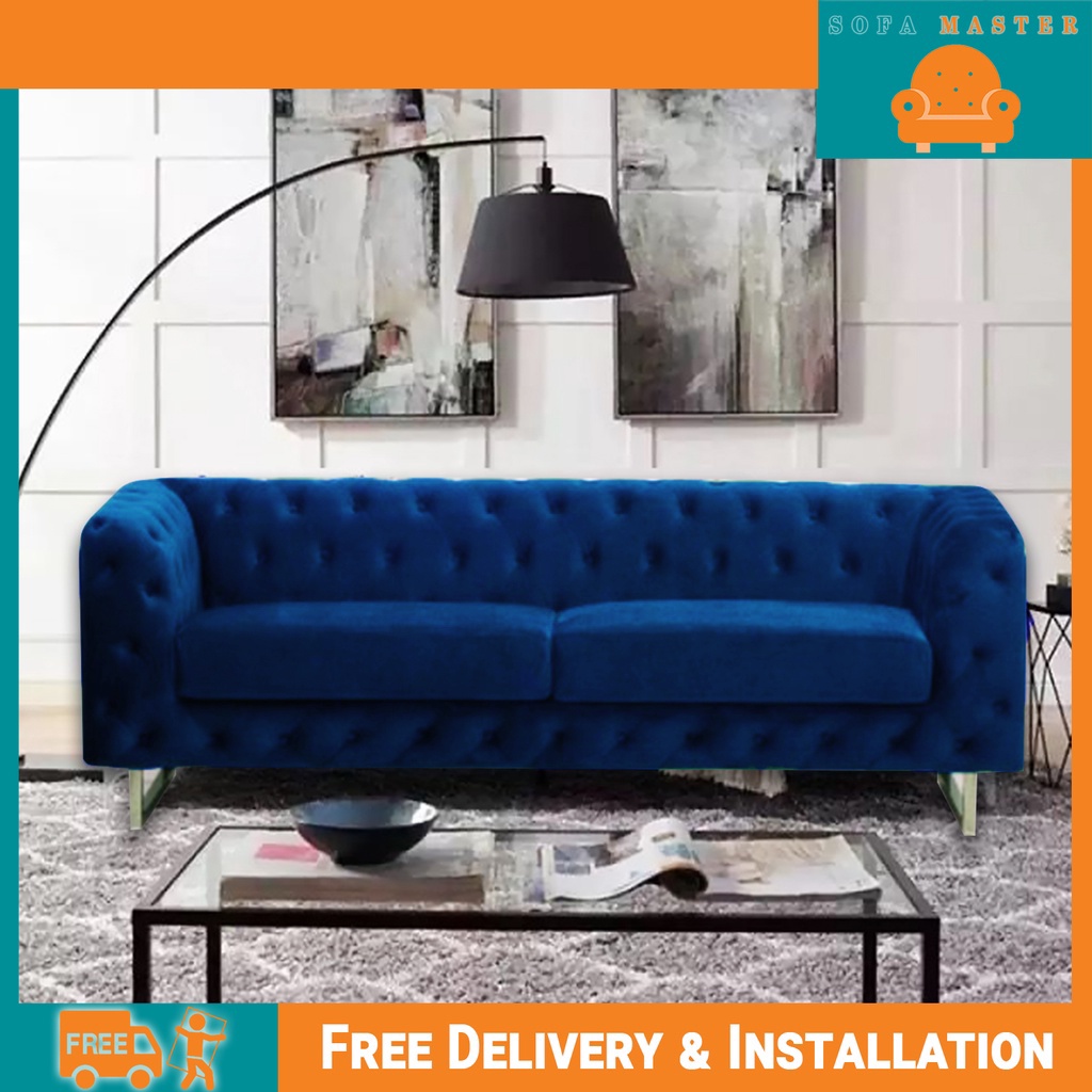 Sofa Master - Chelsea Chesterfield 1/2/3 Seater Fabric Sofa Set In ...