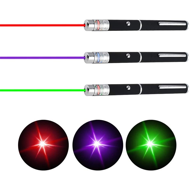 5MW 650nm Green Laser Pen Black Strong Visible Light Beam Laser point 3 ...