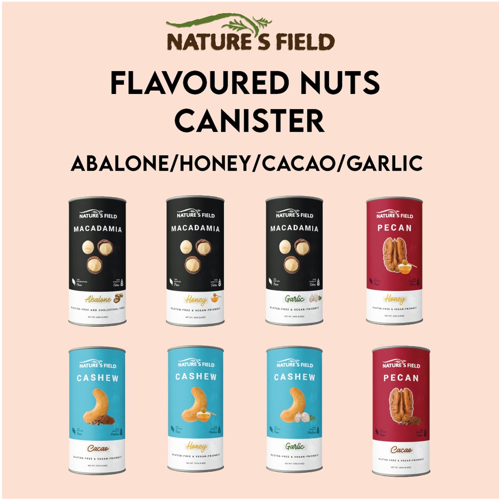 Abalone/Garlic/Honey/Cacao Flavoured Nuts Canister | Shopee Singapore