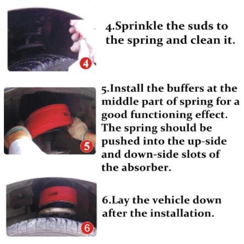 COLLECTIVE 2pcSET Car Absorber Spring Buffer Bumper Coil Power Cushion ...