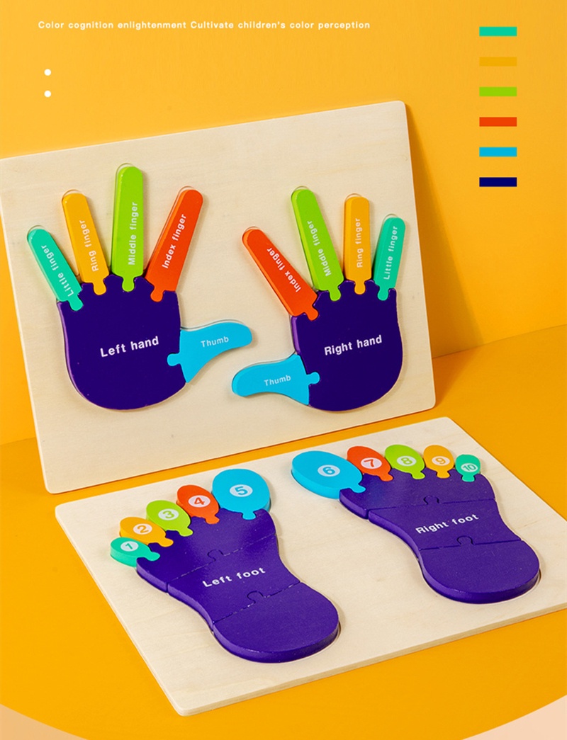 Treeyear Wooden Numbers Puzzles for Kids | Educational Chunky Foot ...