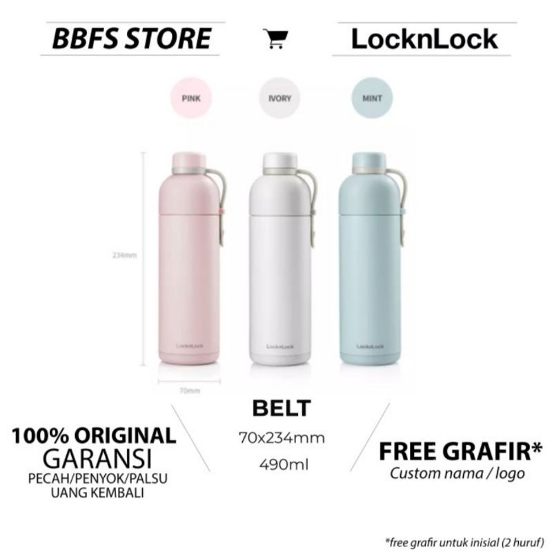 Lock n Lock Belt Bottle Tumbler Korea Pastel 490ml Lock&Lock Tumbler ...