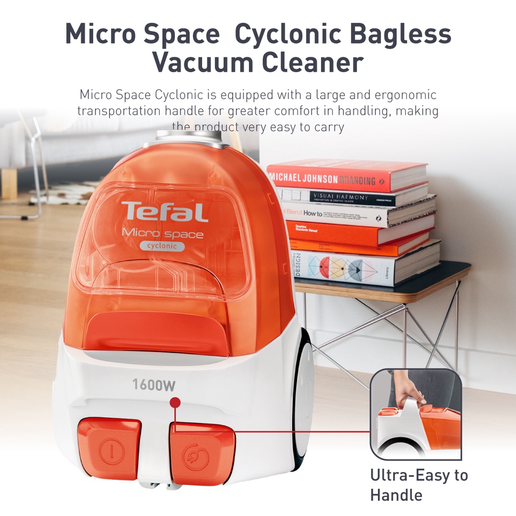 Tefal Micro Space Cyclonic Bagless Vacuum Cleaner TW3233 – Power ...