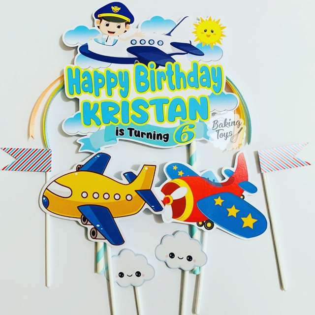 Plane/aircraft/pilot Cake Topper Birthday/Cake Decoration/Birthday ...