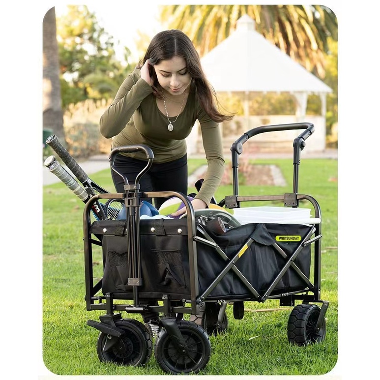 [ Available ] Portable Stroller Trolley Shopping Push Cart Collapsible ...