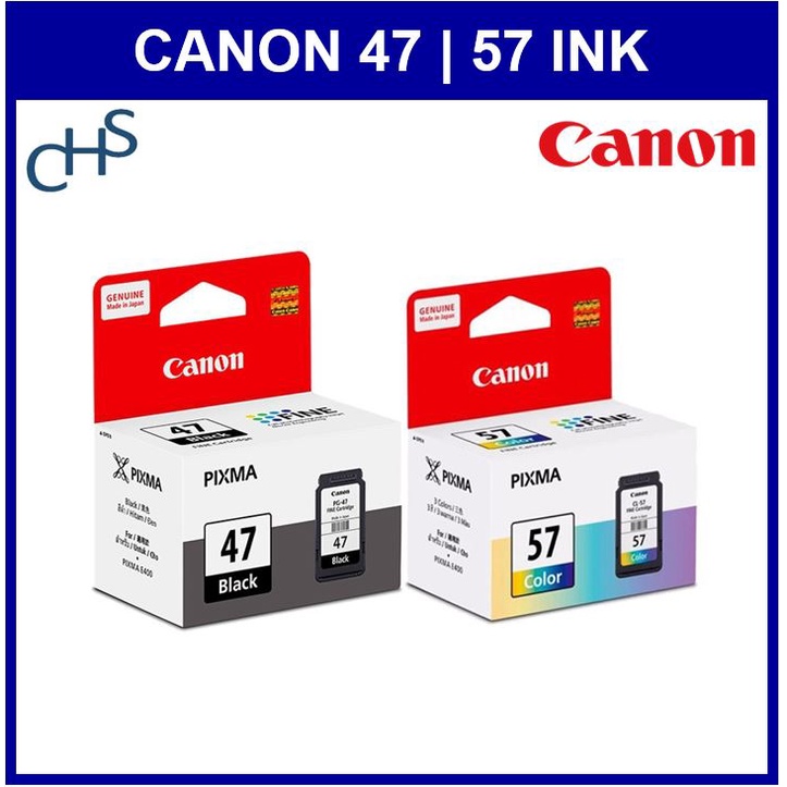Canon Ink 47 Black 57 Color For PIXMA E480 E410 E400 E460 E470 E3170 ...