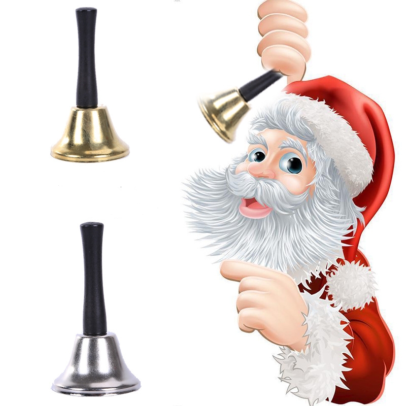 Hand Bell Christmas Gold Plated Hand held Loud Call Service Bell Alarm ...