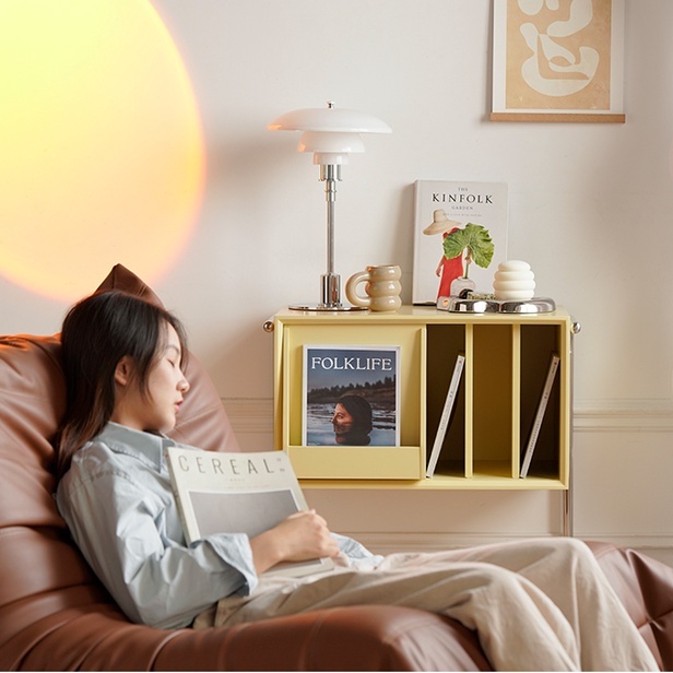 Nordic Cupboard Sofa Side Book Shelf Magazine Cabinet Solid Wood ...