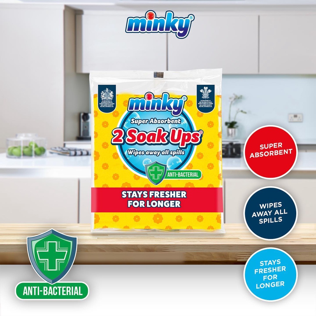 Minky Anti-Bacterial Soak Ups - Sponge Cloths For Tough Spills ...