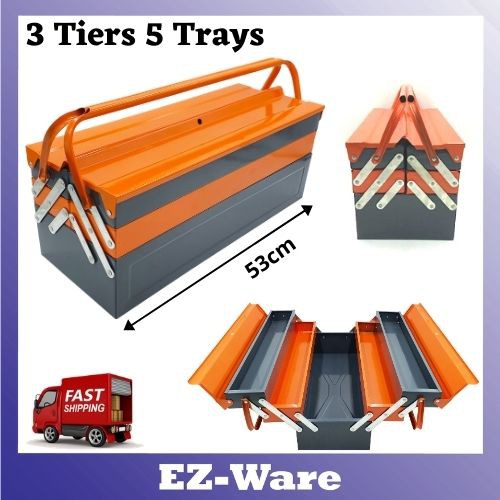 Metal Cantilever 3 Tiers 2 Tiers Trays Steel Extra Long Tool Box Tool ...