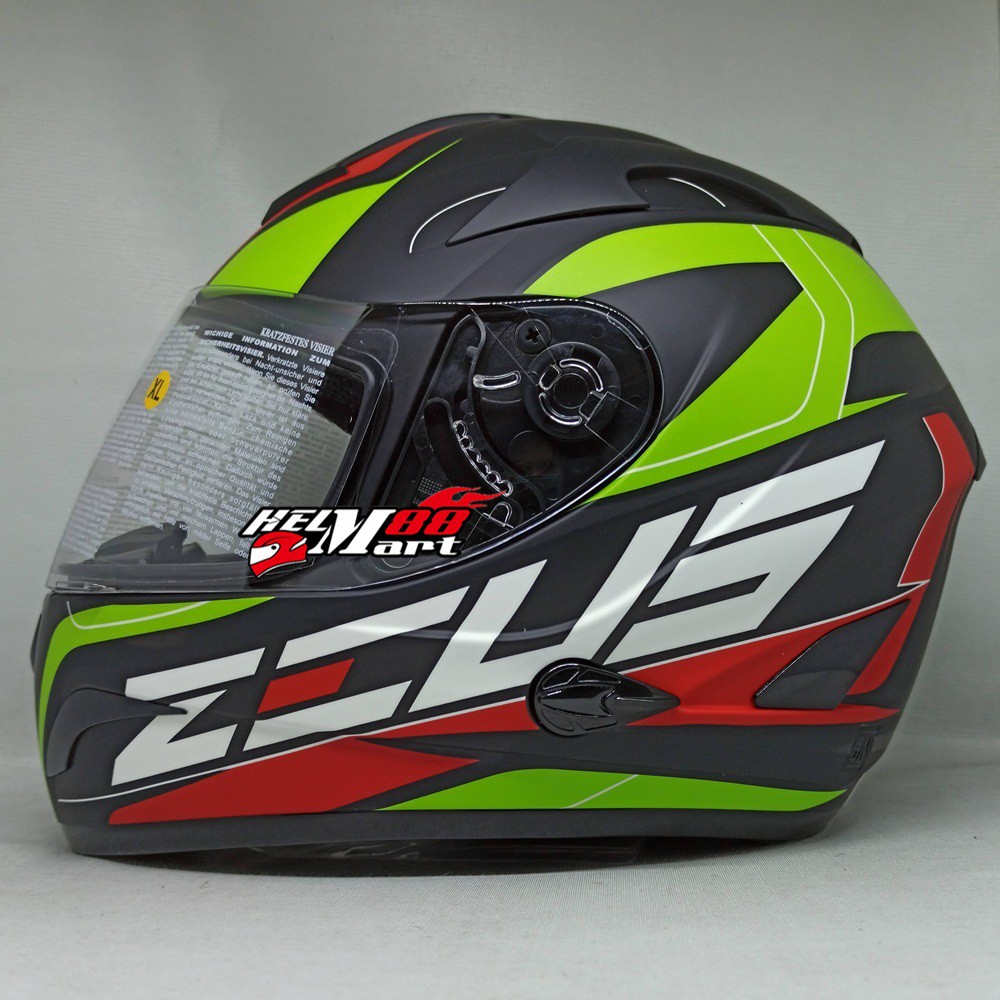 Zeus 806 II31 Matt Black Green Helmet Fullface Double Visor ZS-806 (2KG ...