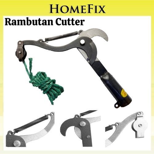 BLACK HIGH QUALITY SINGLE PULLEY TREE PRUNER WITH ROPE (Rambutan Cutter ...